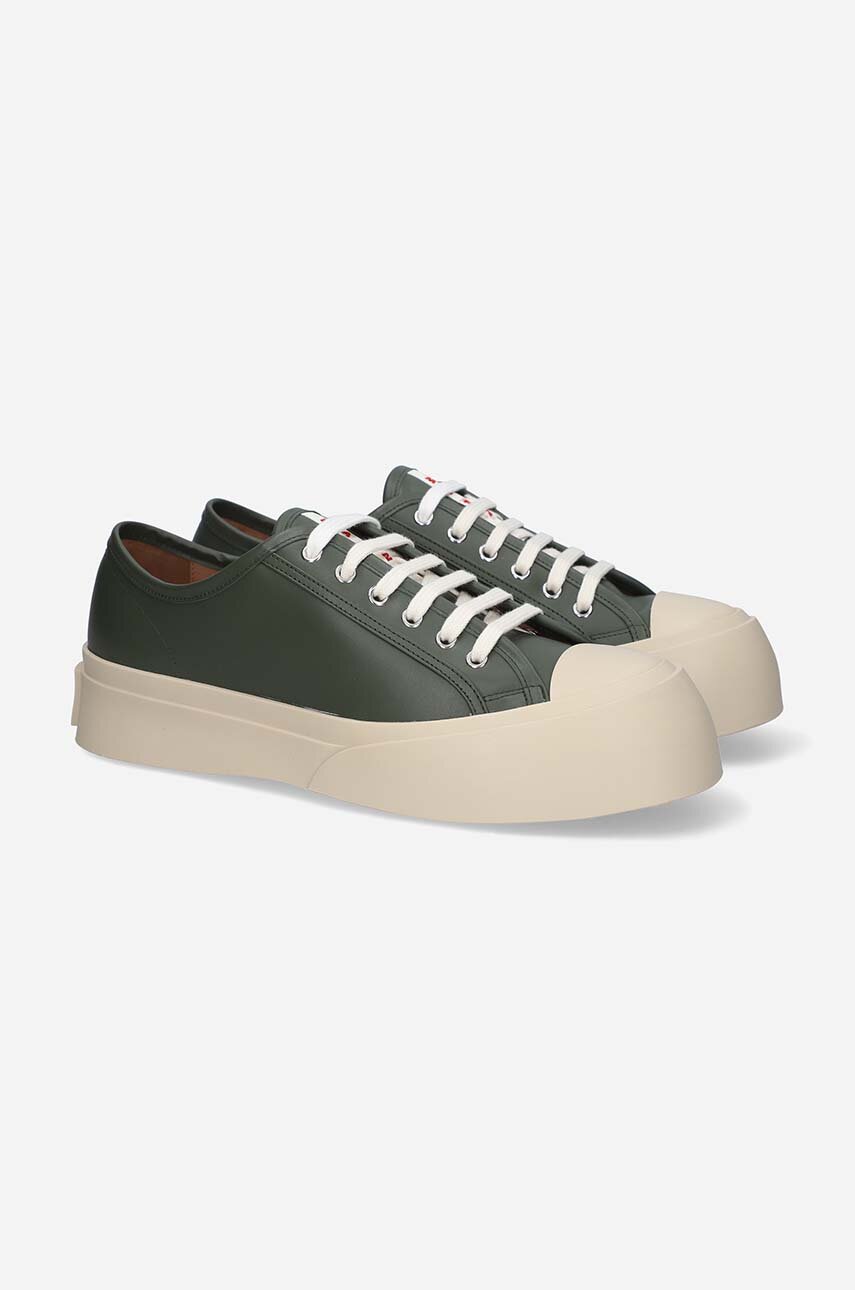 Marni leather sneakers Pablo green color at PRM US
