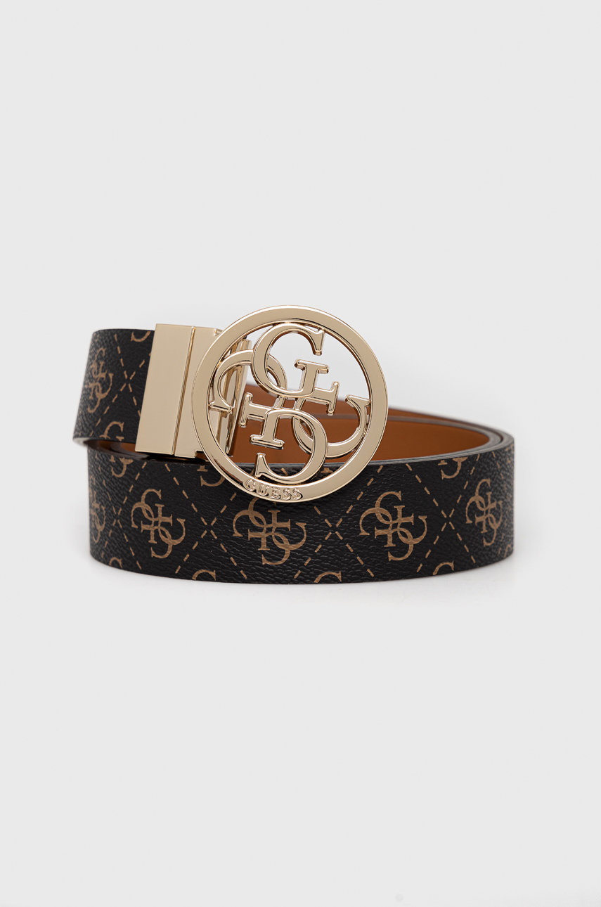 Guess pasek dwustronny damski kolor brązowy | Answear.com