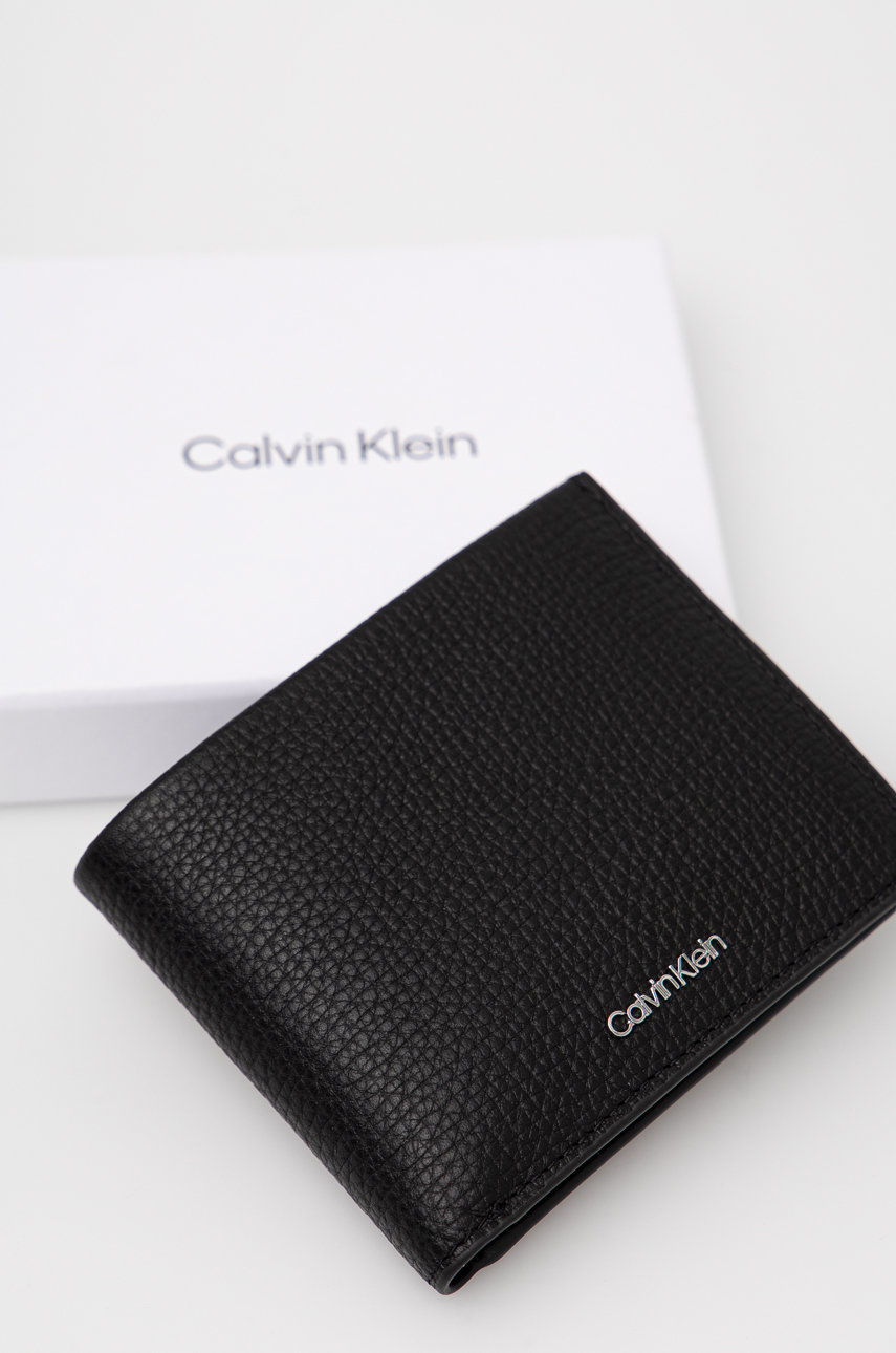 Кожаный кошелек Calvin Klein мужской цвет чёрный | ANSWEAR.ua