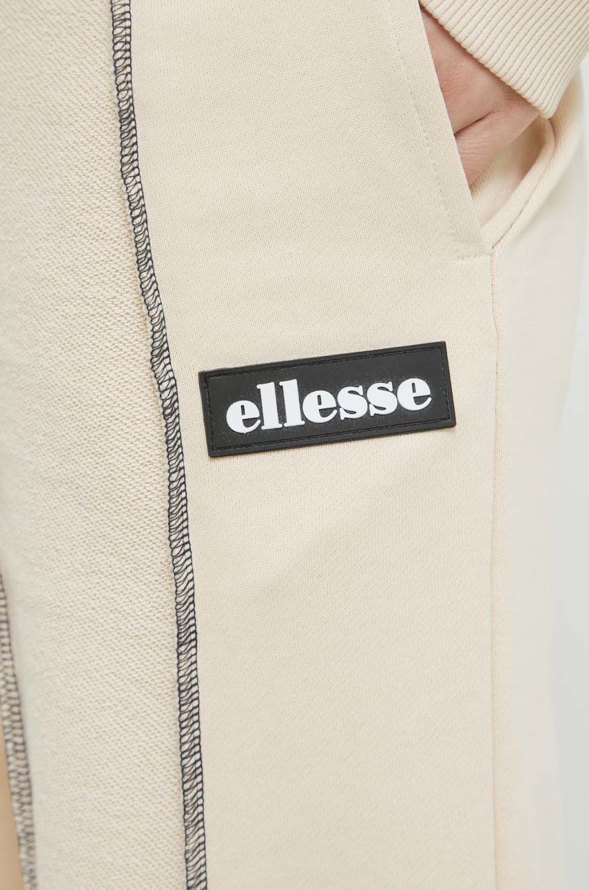 Ellesse spodnie dresowe damskie kolor beżowy gładkie | Answear.com