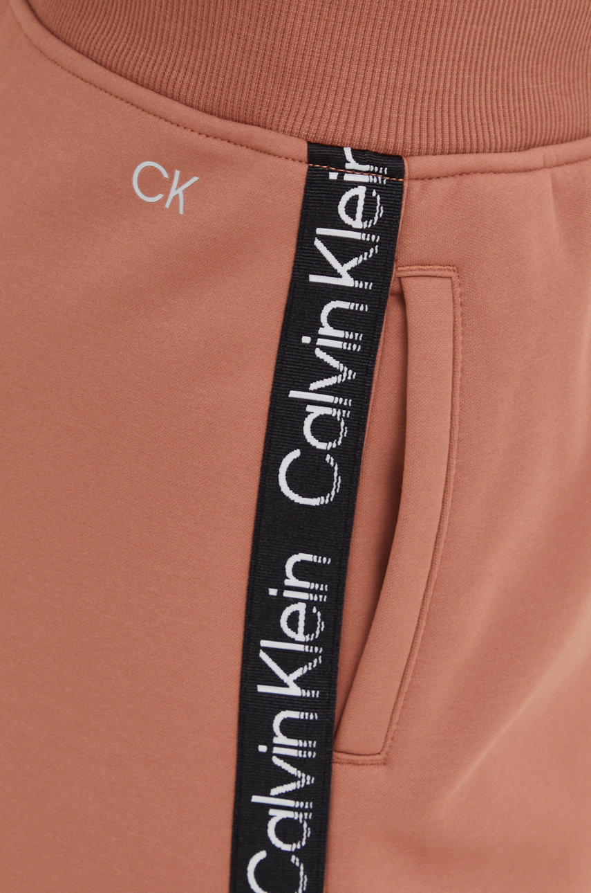Calvin Klein Performance Spodnie Dresowe Damskie Kolor Bordowy Z