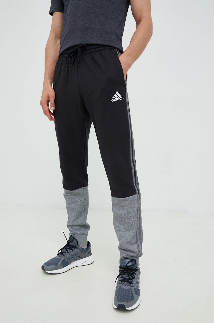 Спортивные штаны adidas мужские цвет чёрный с узором | ANSWEAR.ua