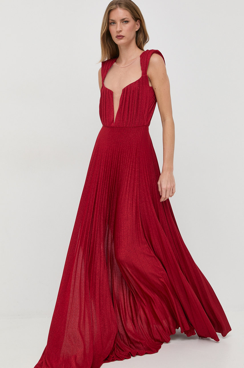 Elisabetta Franchi rochie culoarea rosu, maxi, evazati | ANSWEAR.ro