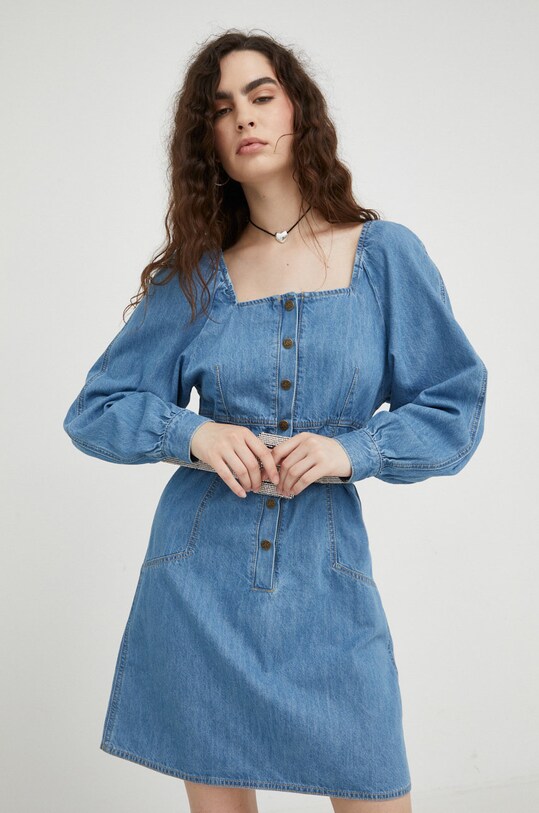 Lee rochie jeans mini, evazati | ANSWEAR.ro