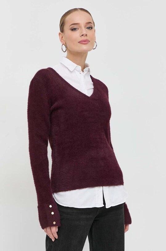 Morgan pulover femei, culoarea bordo, light | ANSWEAR.ro