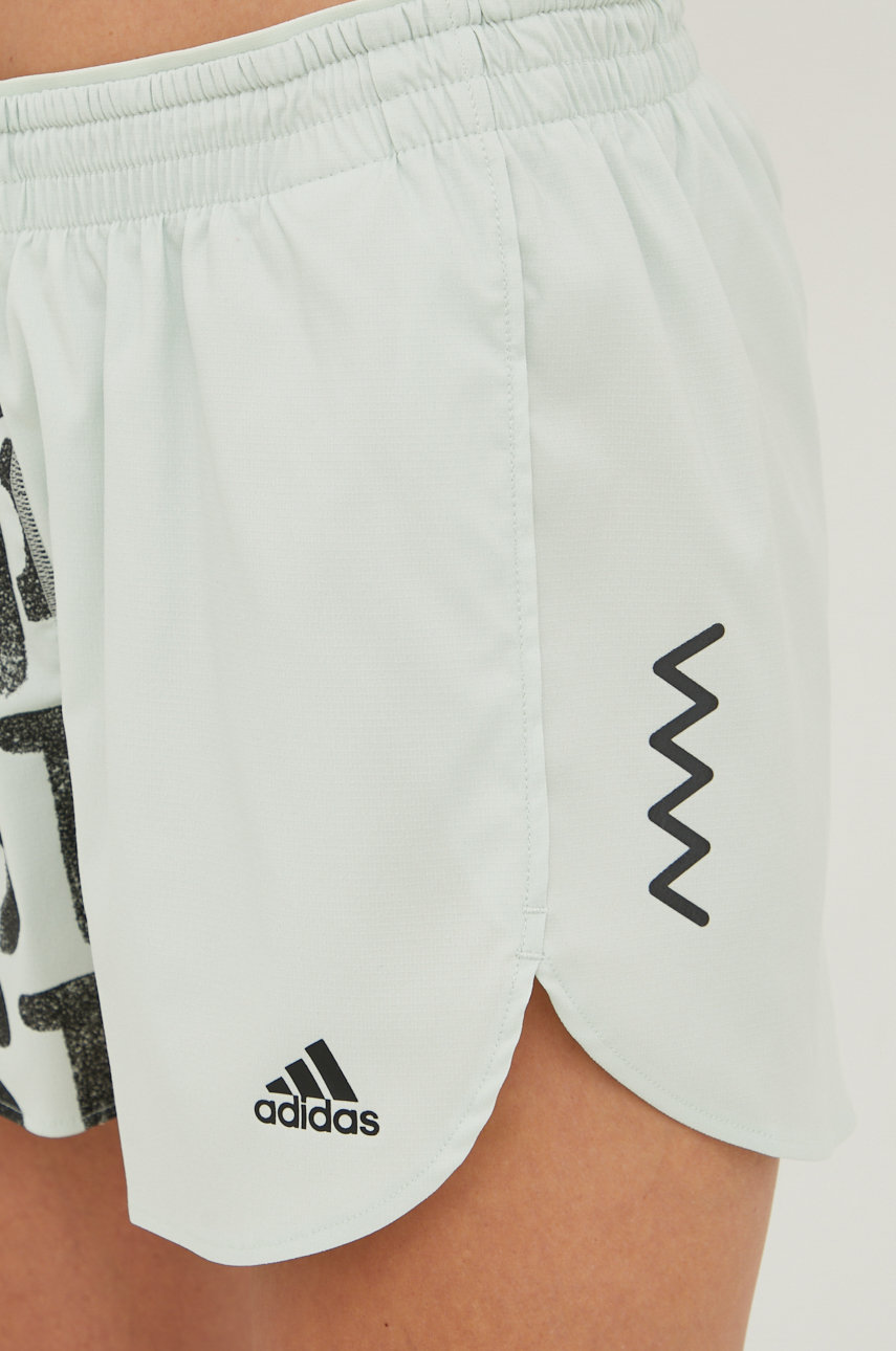 adidas Performance szorty do biegania Run Fast damskie kolor zielony ...