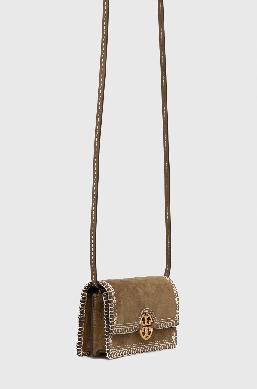 Tory Burch Torebka Zamszowa Kolor Brązowy