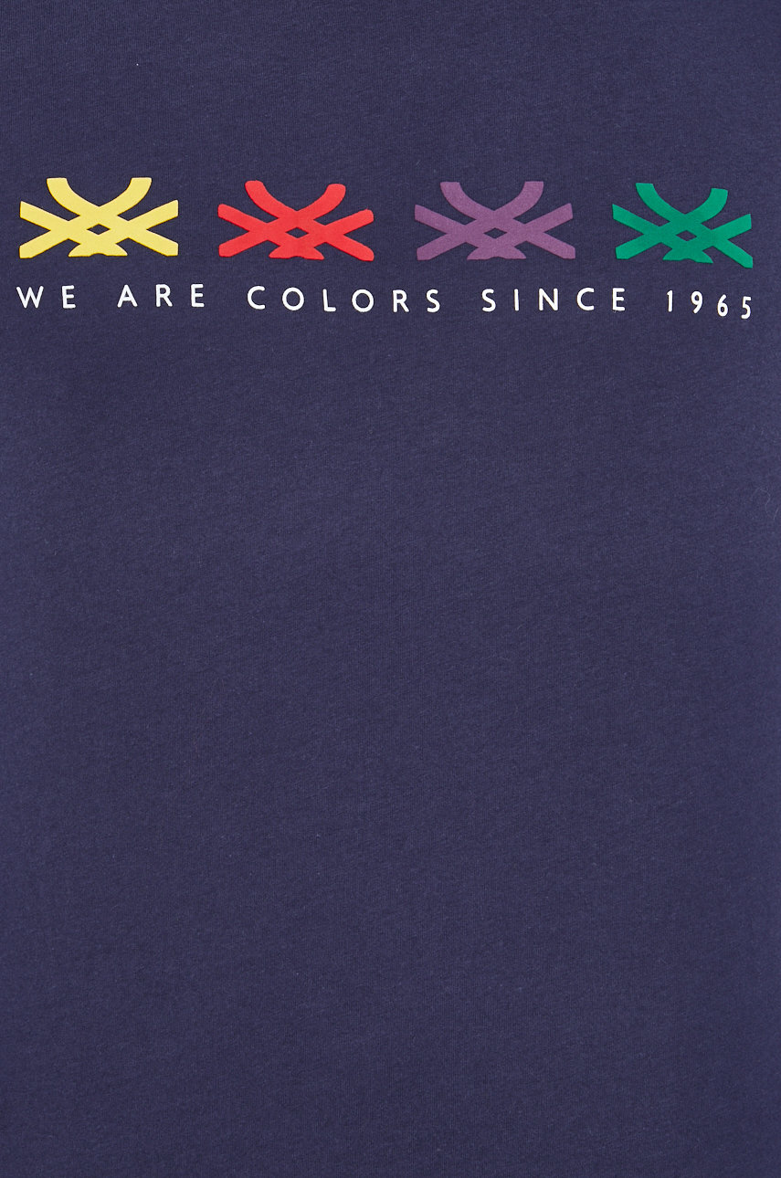 United Colors of Benetton t-shirt bawełniany kolor granatowy z ...