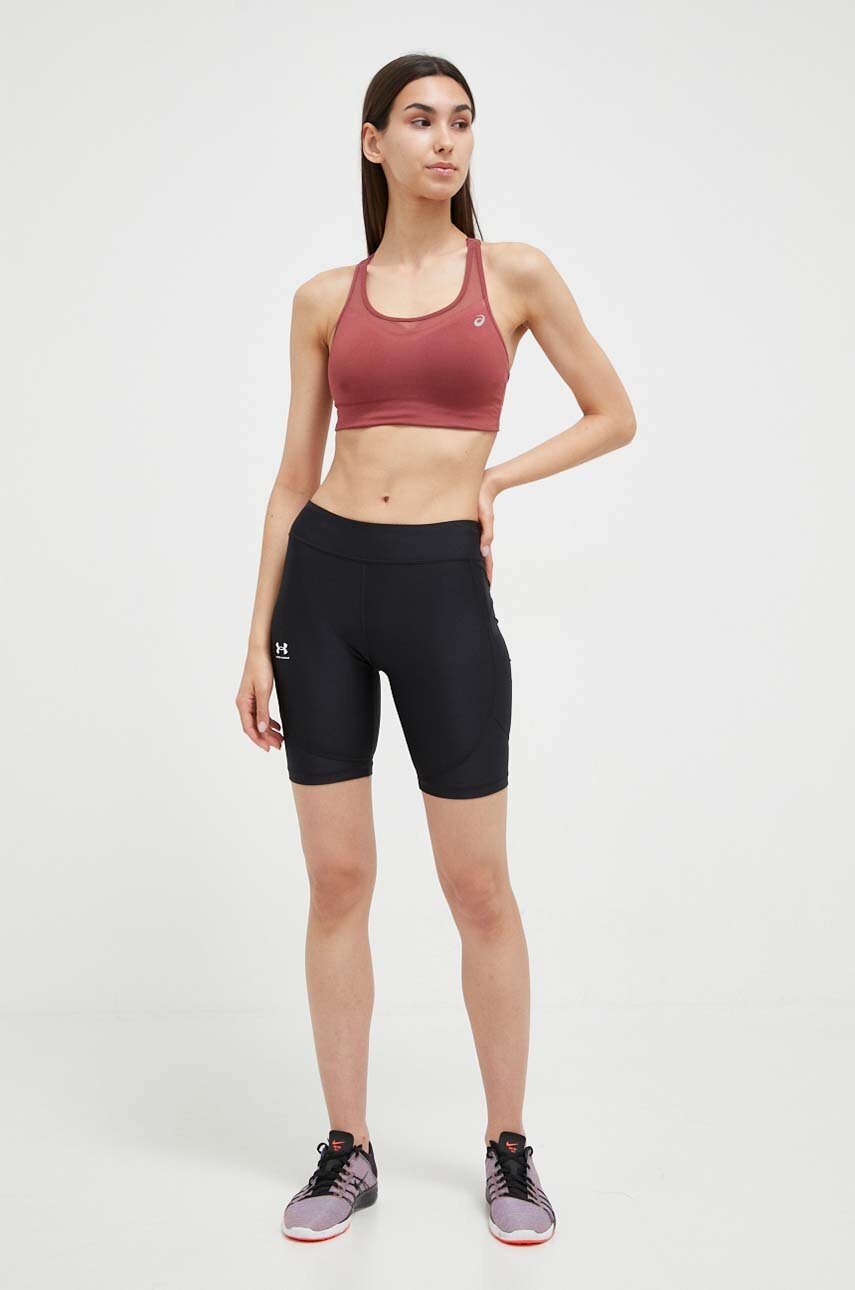 Asics biustonosz sportowy Accelerate kolor bordowy gładki | Answear.com