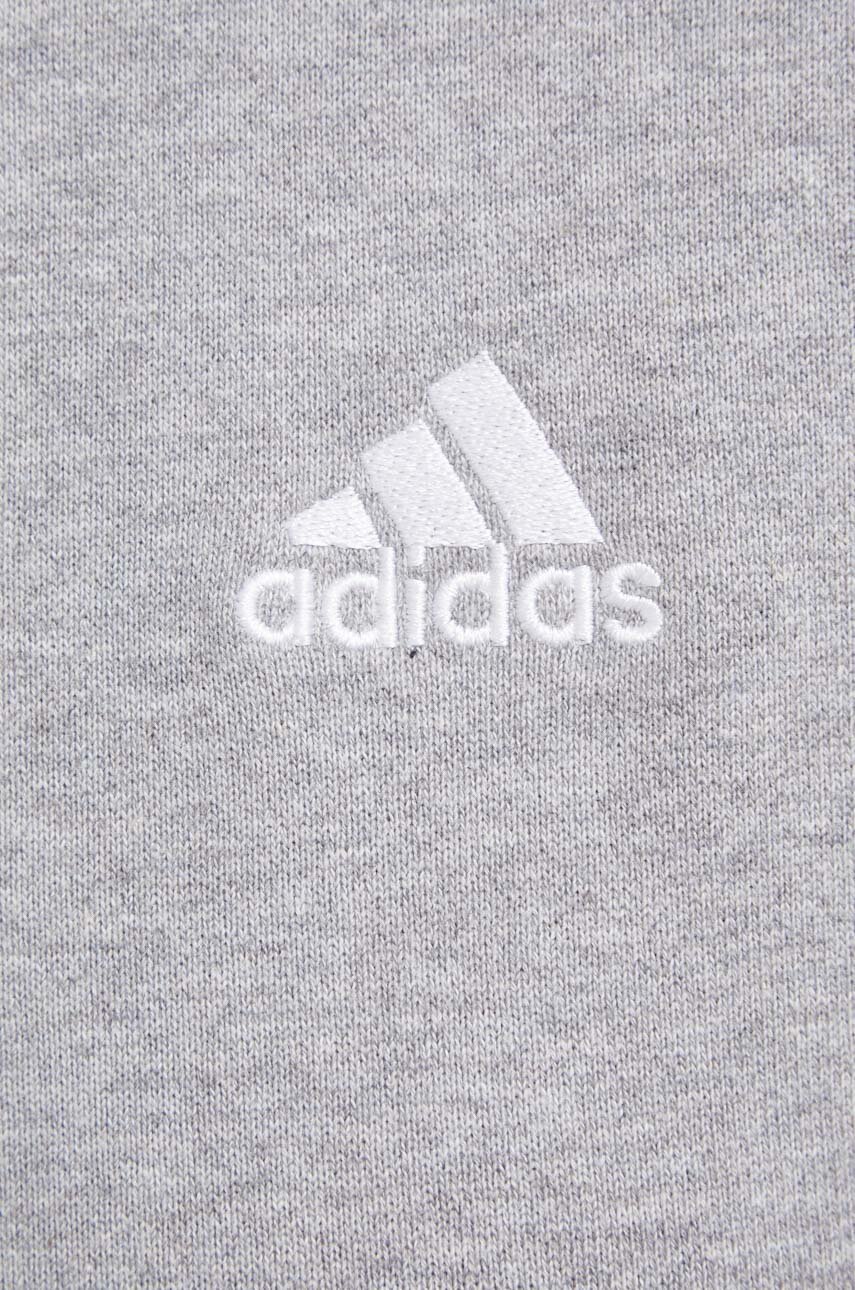 adidas bluza bawełniana Essentials damska kolor szary z kapturem ...