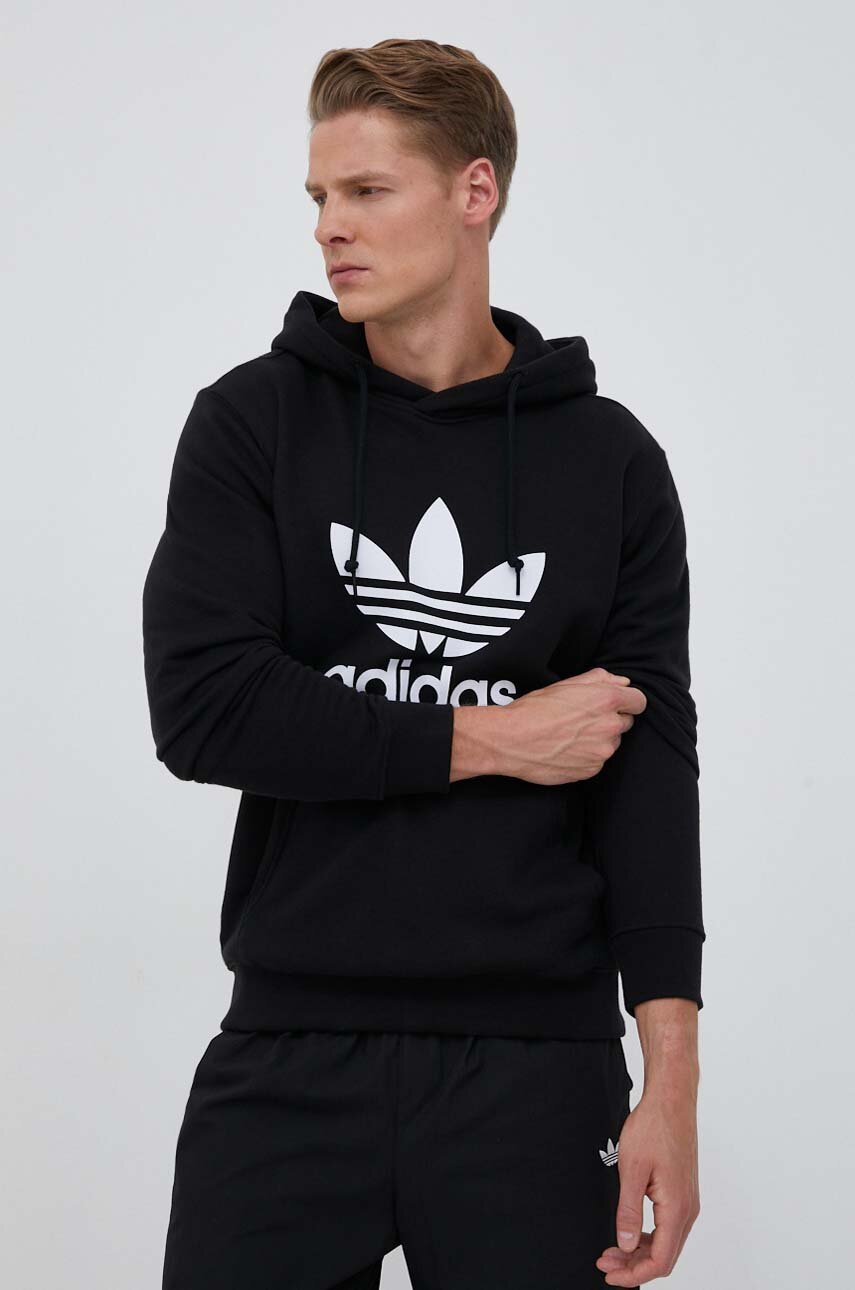 adidas Originals bluza bawełniana Classics Trefoil Hoodie męska kolor ...