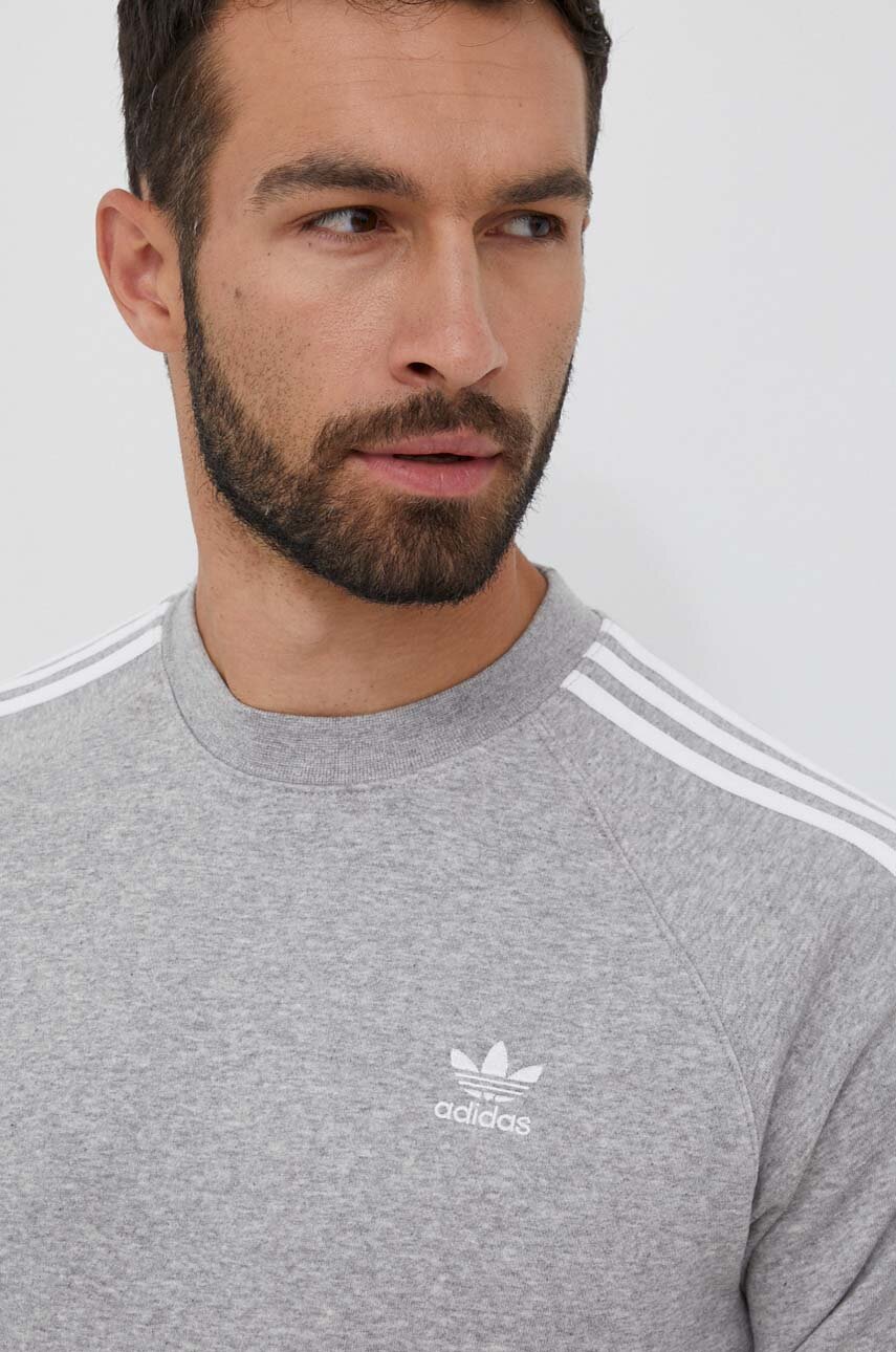 adidas Originals bluza 3-Stripes męska kolor szary melanżowa IM4514 ...