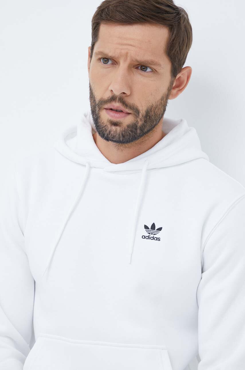 adidas Originals bluza męska kolor biały z kapturem gładka | Answear.com
