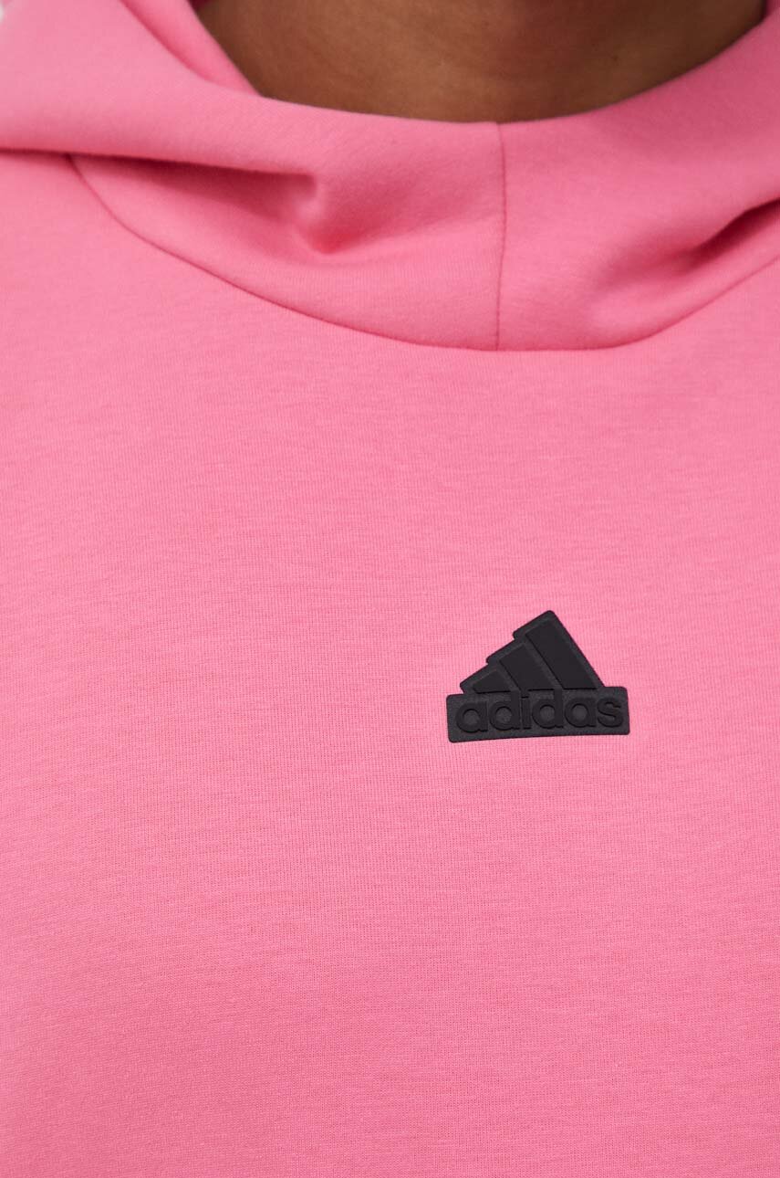 adidas bluza Z.N.E męska kolor różowy z kapturem z aplikacją | Answear.com