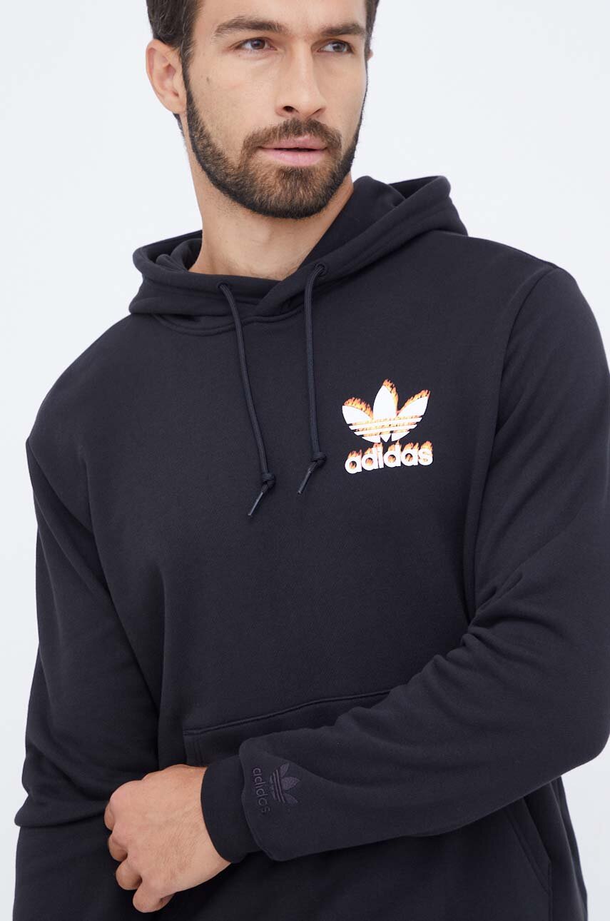 adidas Originals bluza bawełniana męska kolor czarny z kapturem z ...