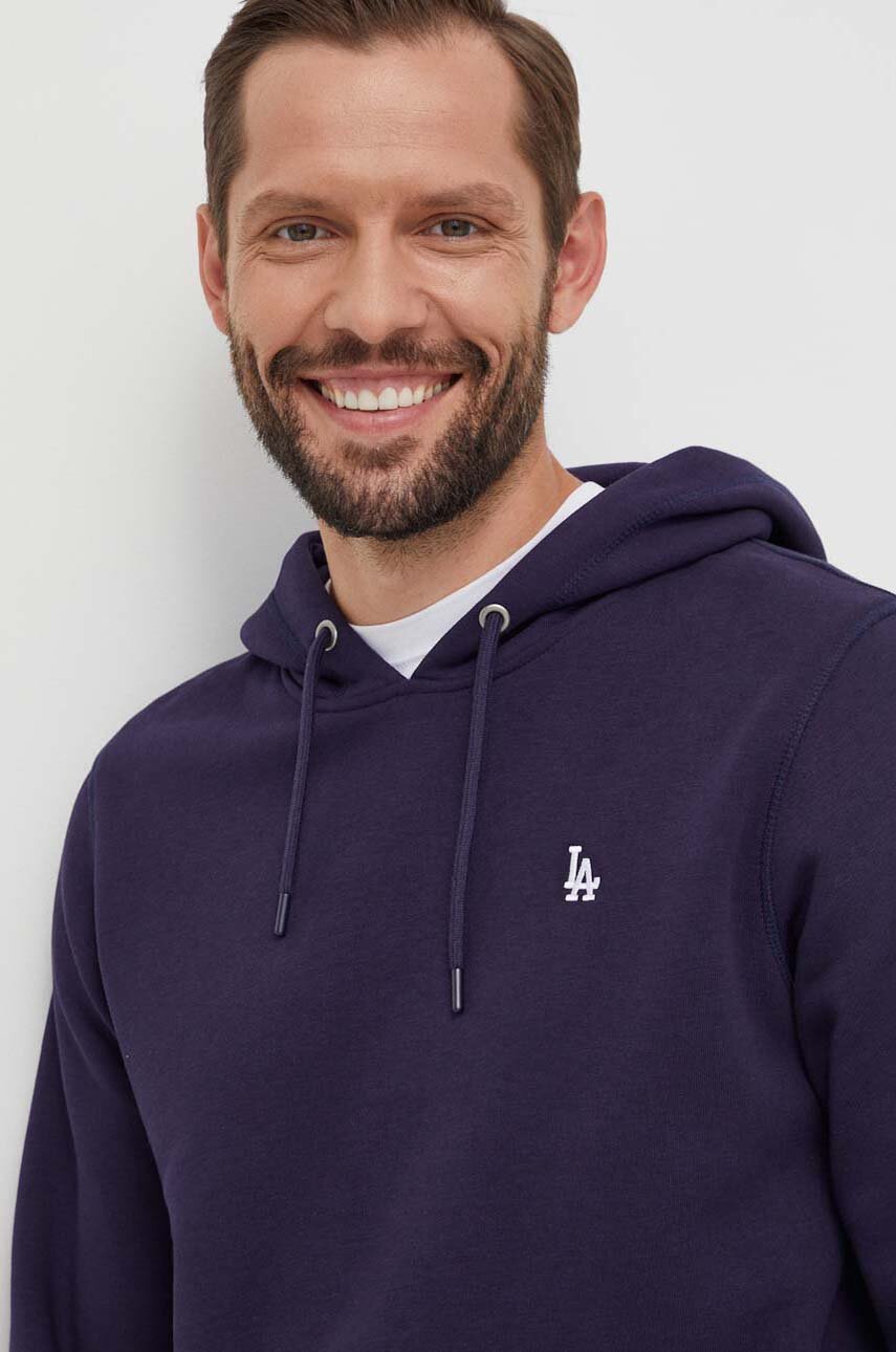 Кофта 47brand MLB Los Angeles Dodgers чоловіча колір синій з капюшоном ...