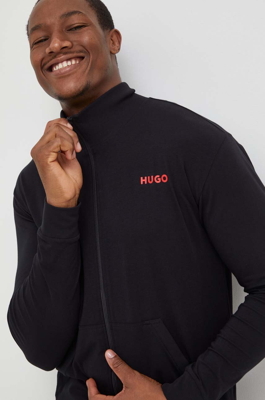 HUGO bluza lounge kolor czarny z nadrukiem 50505128 | Answear.com