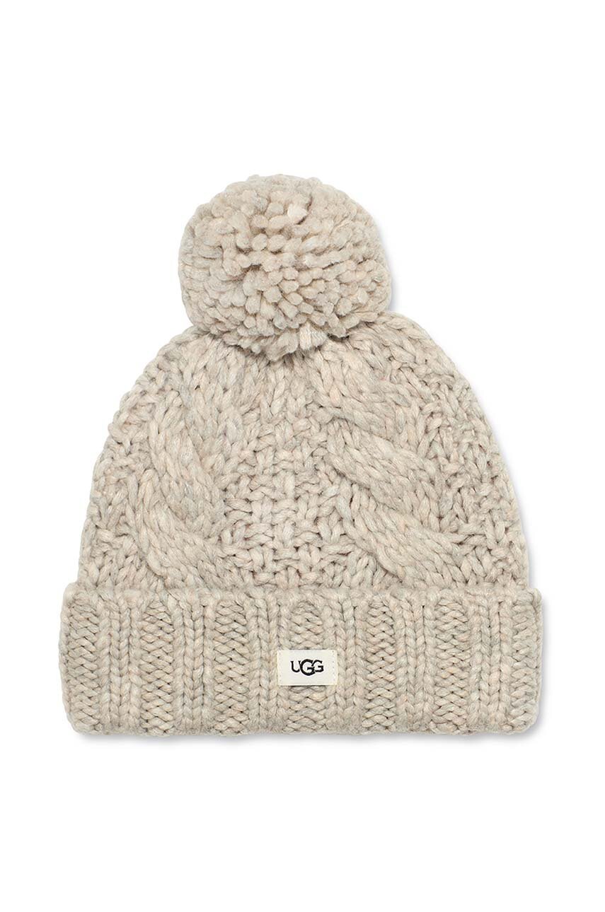 Dječja kapa i rukavice UGG boja: siva, od debelog pletiva | ANSWEAR.hr