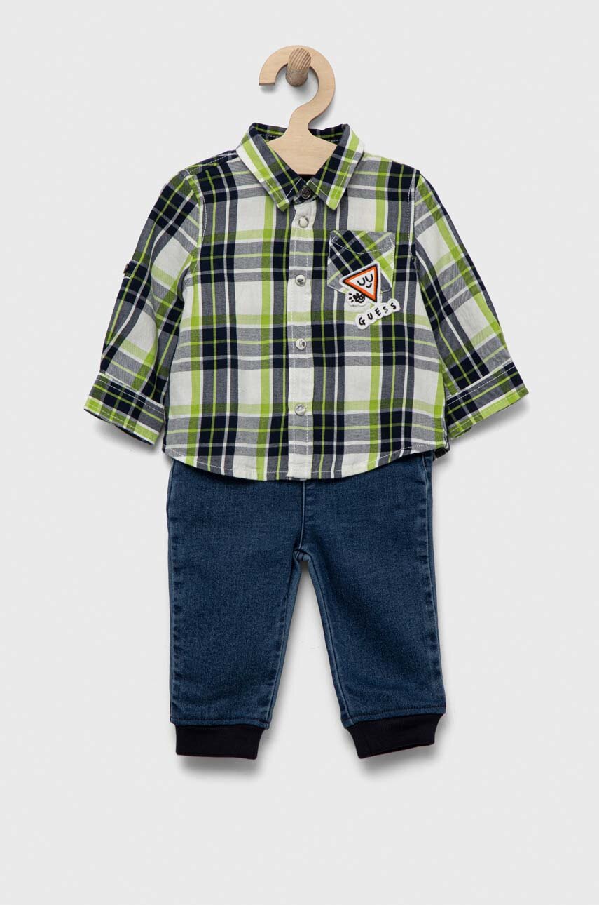 Guess compleu bebe culoarea verde | ANSWEAR.ro