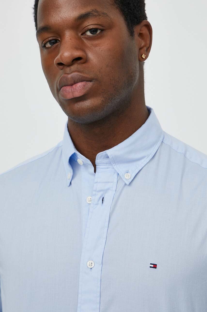 Tommy Hilfiger koszula bawełniana męska kolor niebieski regular z ...