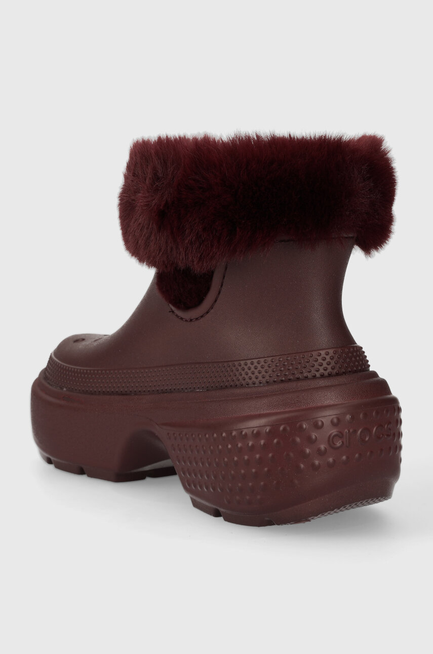 Crocs śniegowce Stomp Lined Boot kolor bordowy 208718 | Answear.com