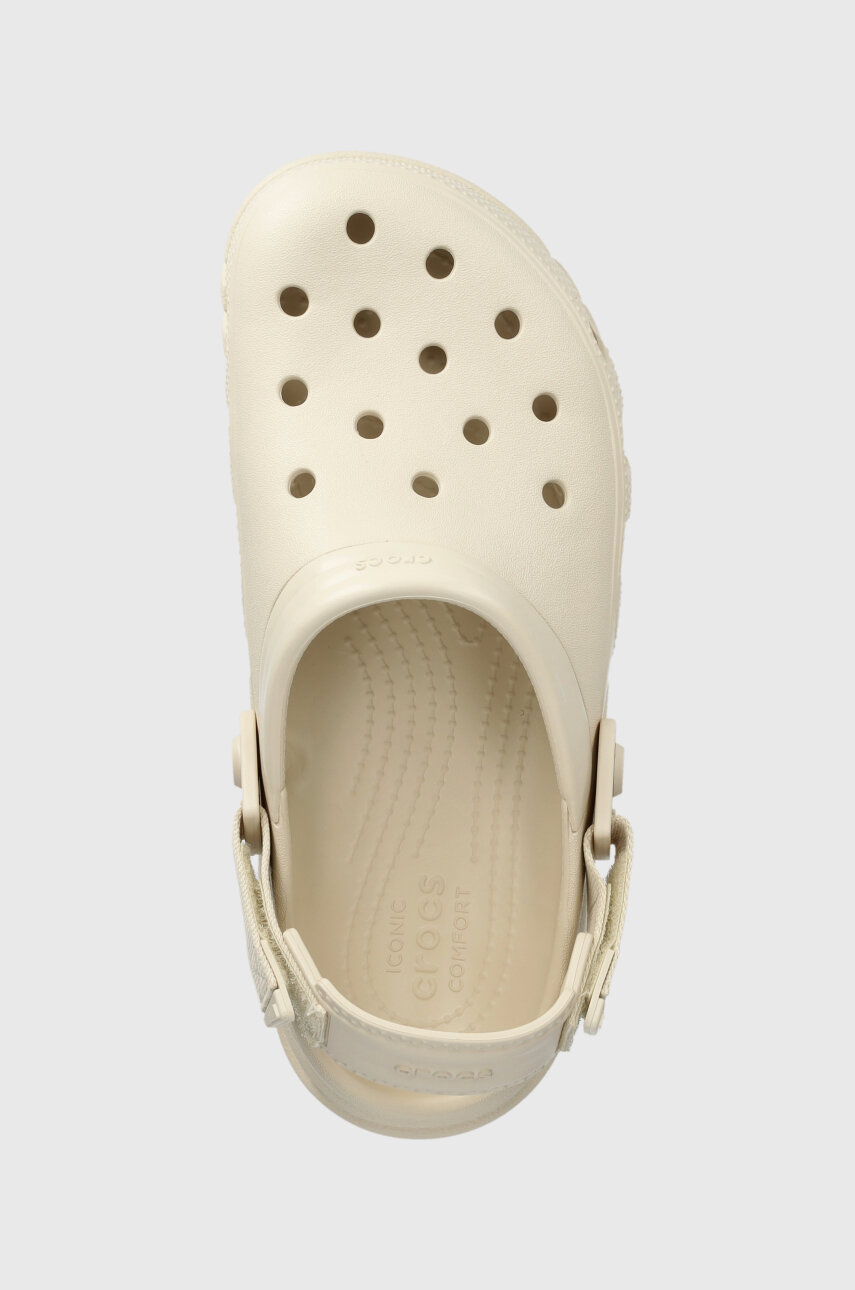 Crocs klapki Duet Max II Clog damskie kolor beżowy na platformie 208776 ...