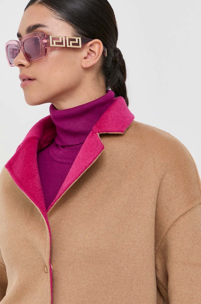 Вовняне двостороннє пальто Liu Jo колір рожевий перехідне Answear Ua