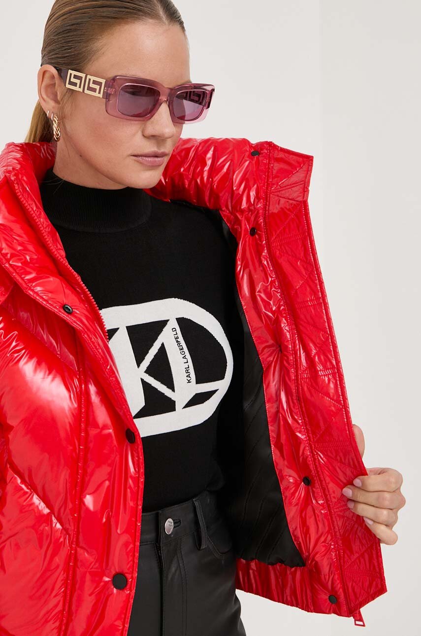 Пухова куртка Karl Lagerfeld жіноча колір червоний зимова | ANSWEAR.ua