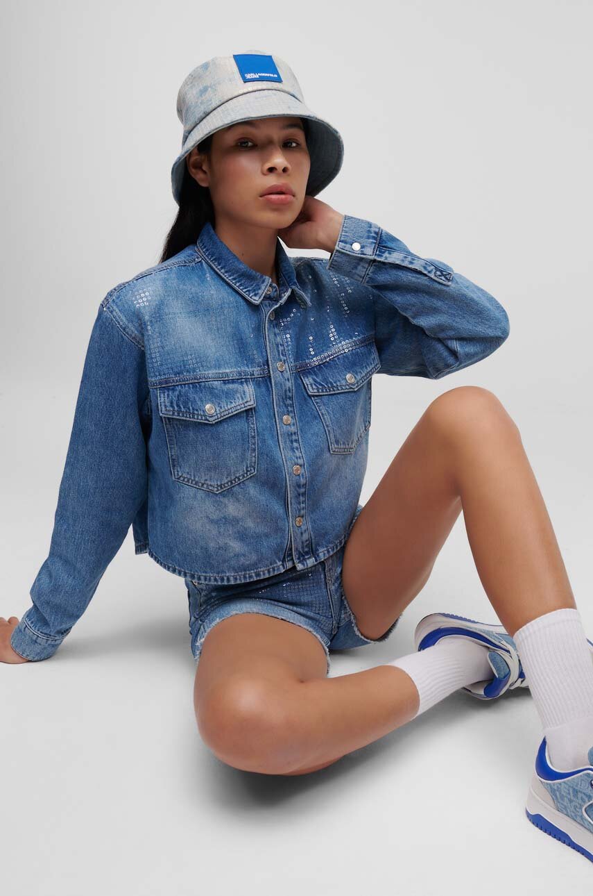 Karl Lagerfeld Jeans geaca jeans femei, de tranzitie | ANSWEAR.ro