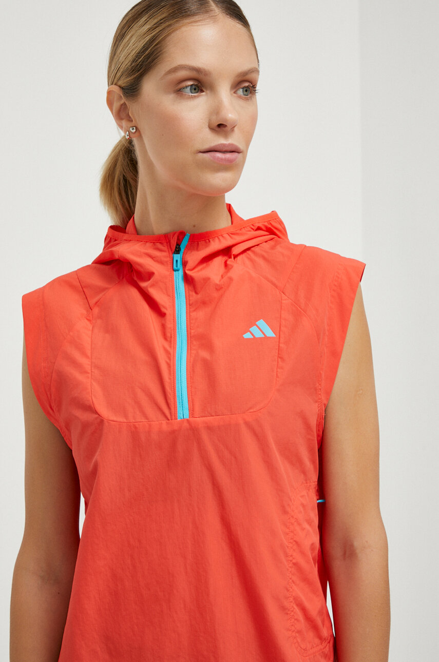 adidas Performance bezrękawnik sportowy Adizero kolor czerwony ...