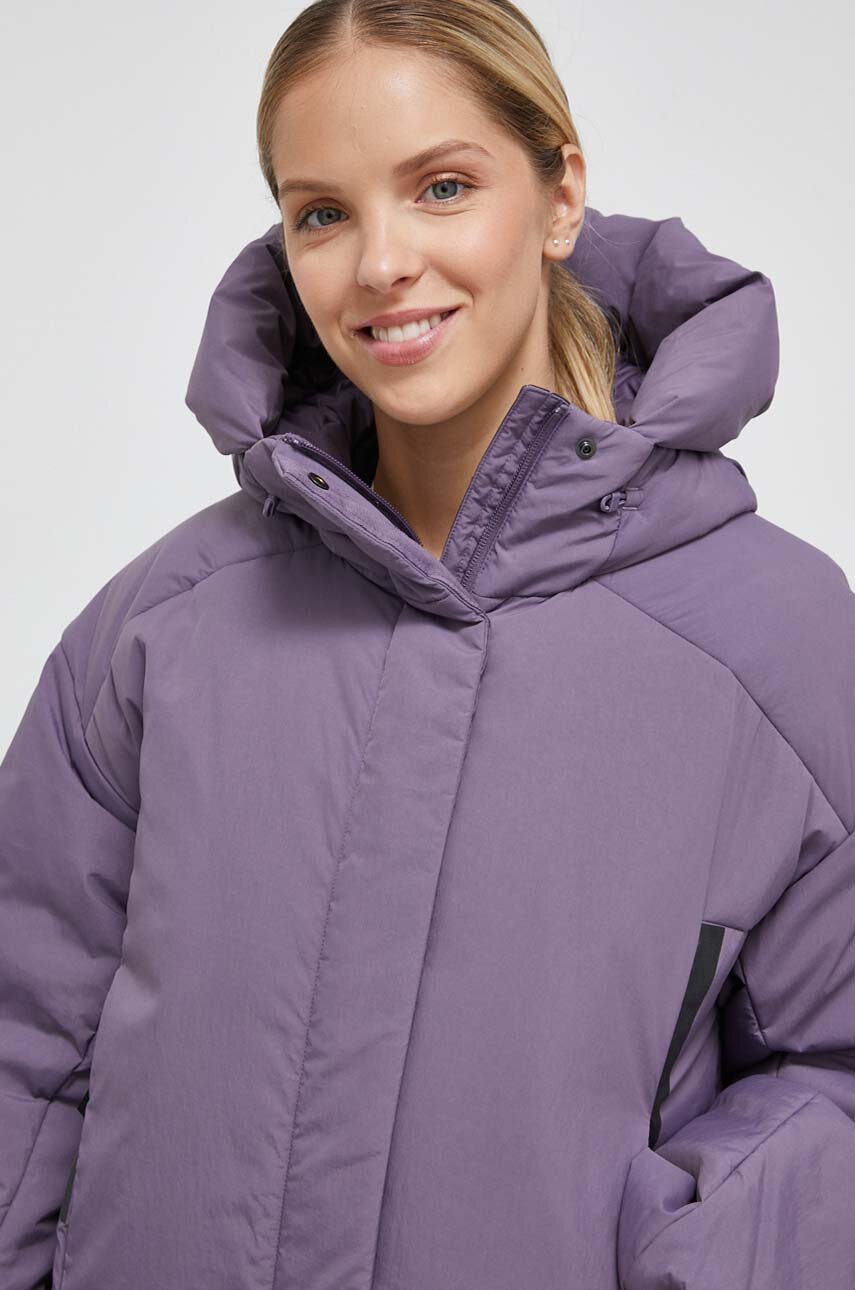 adidas kurtka puchowa damska kolor fioletowy zimowa | Answear.com