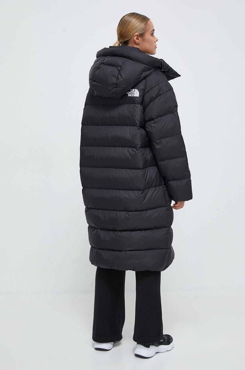The North Face geaca femei, culoarea negru, de iarna, oversize | ANSWEAR.ro