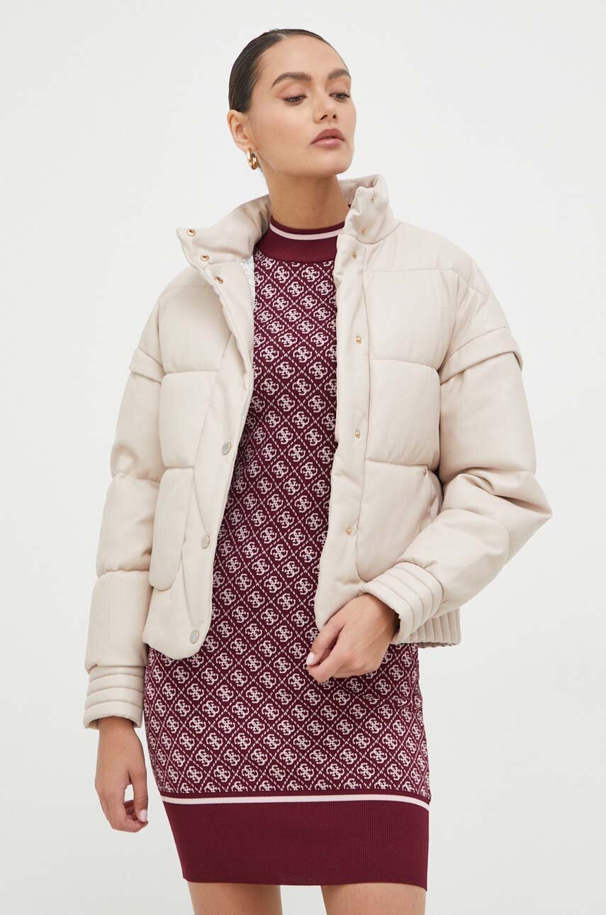 Куртка Guess жіноча колір бежевий зимова | ANSWEAR.ua