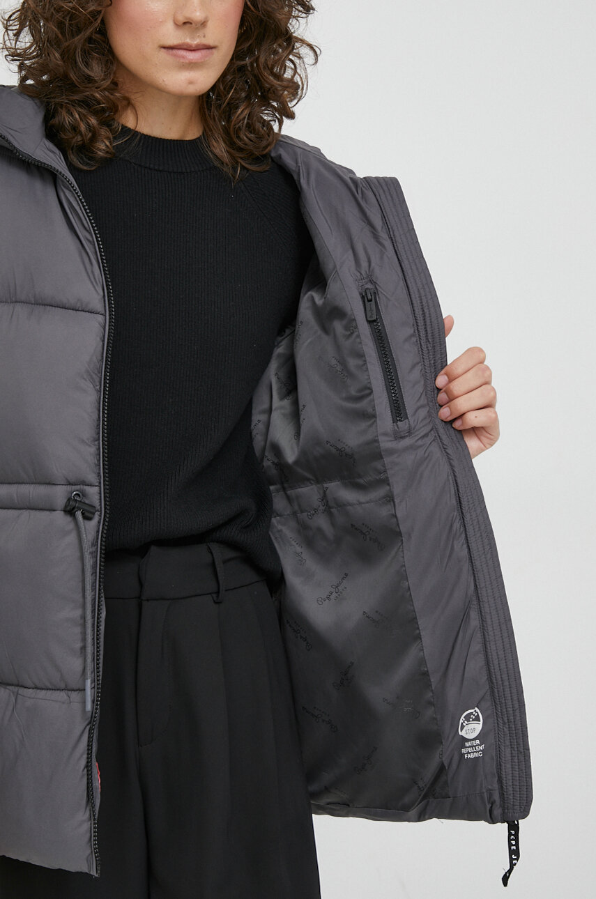 Куртка Pepe Jeans жіноча колір сірий зимова oversize | ANSWEAR.ua