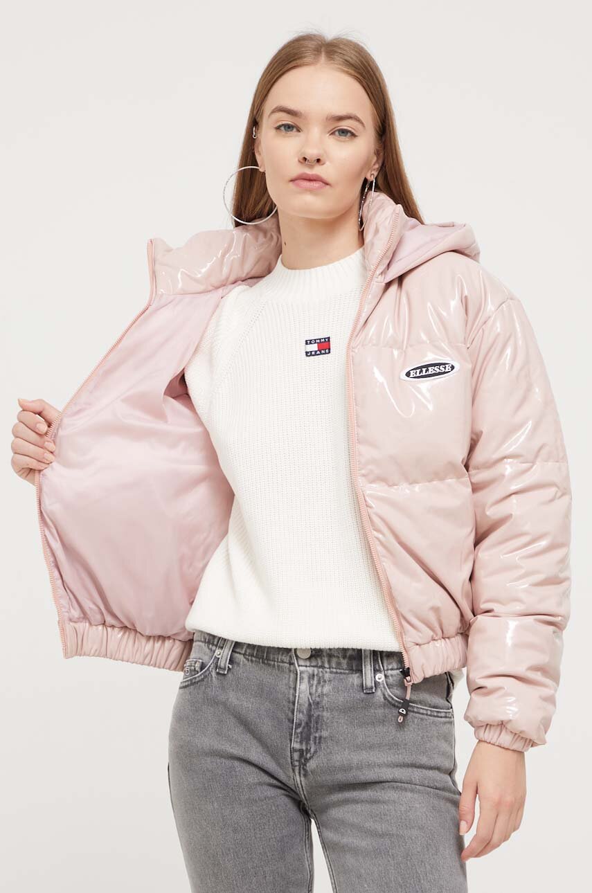 Ellesse kurtka damska kolor różowy zimowa oversize | Answear.com