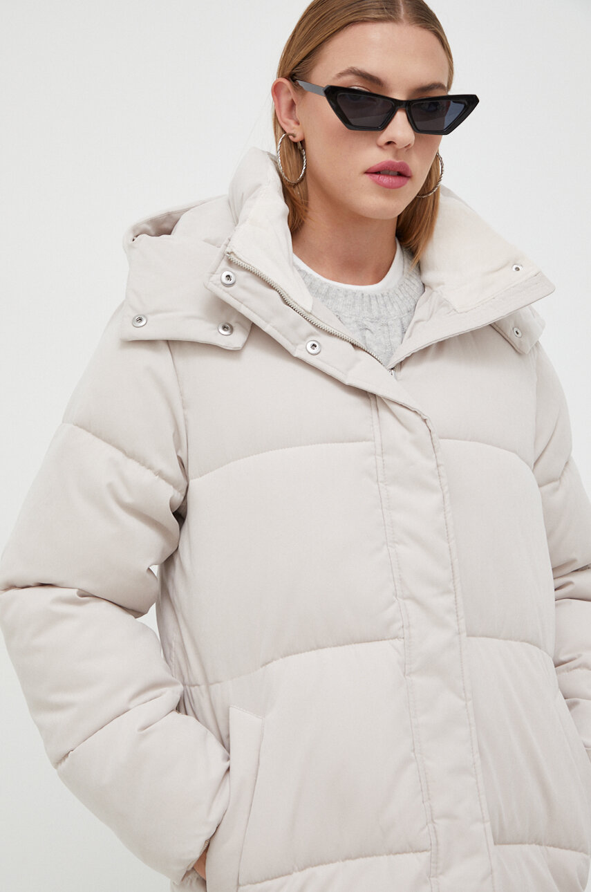 Abercrombie & Fitch kurtka damska kolor beżowy zimowa | Answear.com