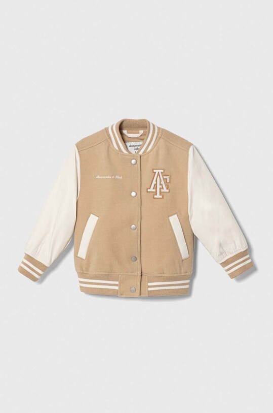 Abercrombie & Fitch kurtka bomber dziecięca kolor beżowy | Answear.com