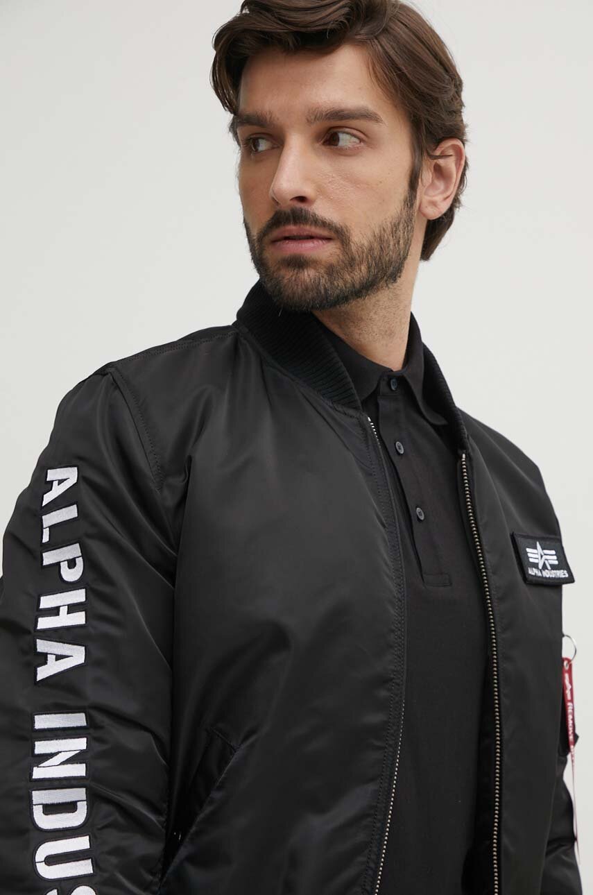 Alpha Industries bomber jacket MA-1 D-Tec SE men’s black color 133104. ...