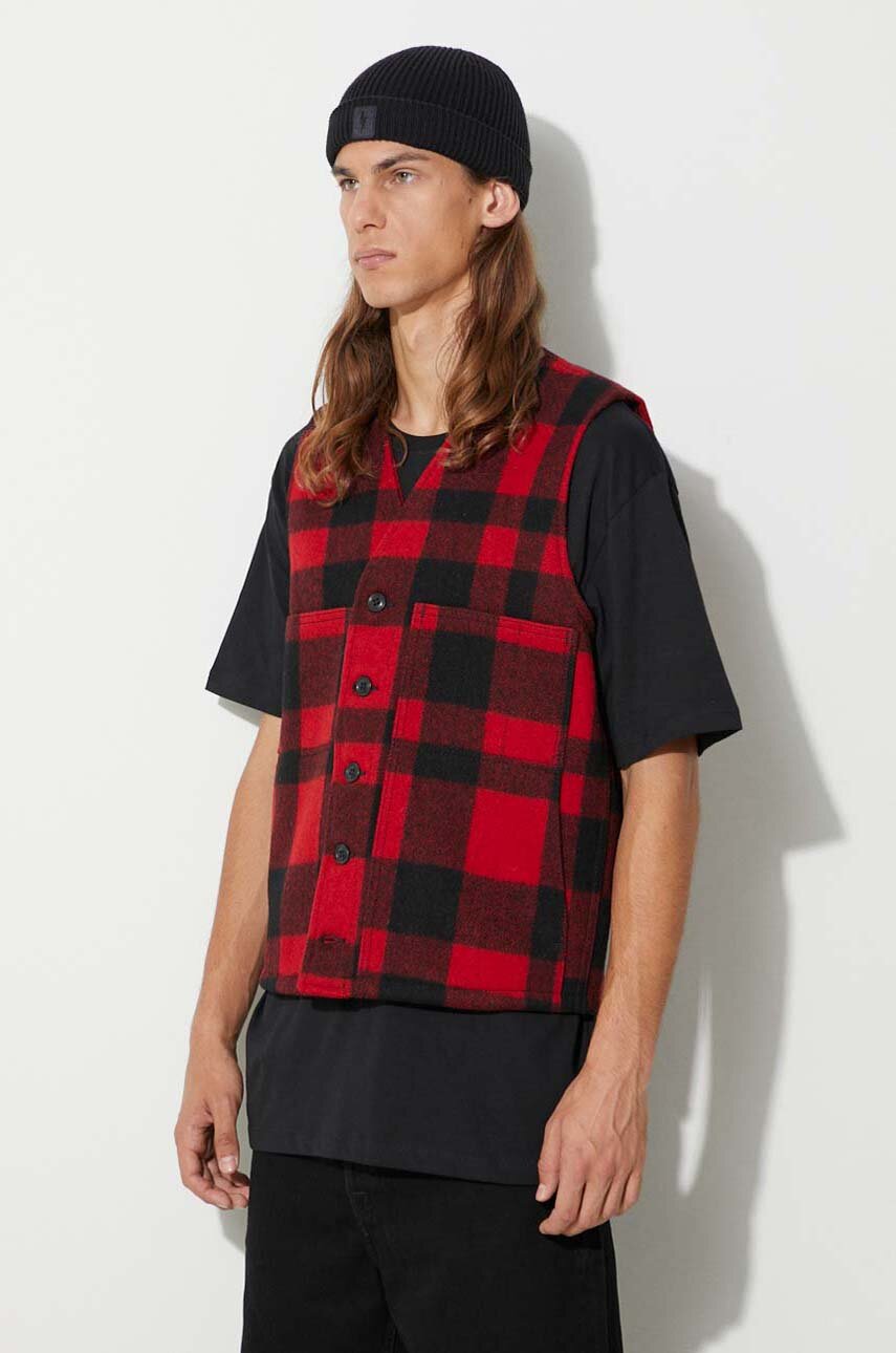 Filson wool vest Mackinaw Wool Vest red color FMGIL0011 | buy on PRM