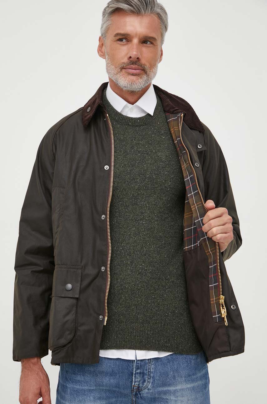 Barbour kurtka bawełniana Classic Bedale Wax Jacket kolor brązowy ...