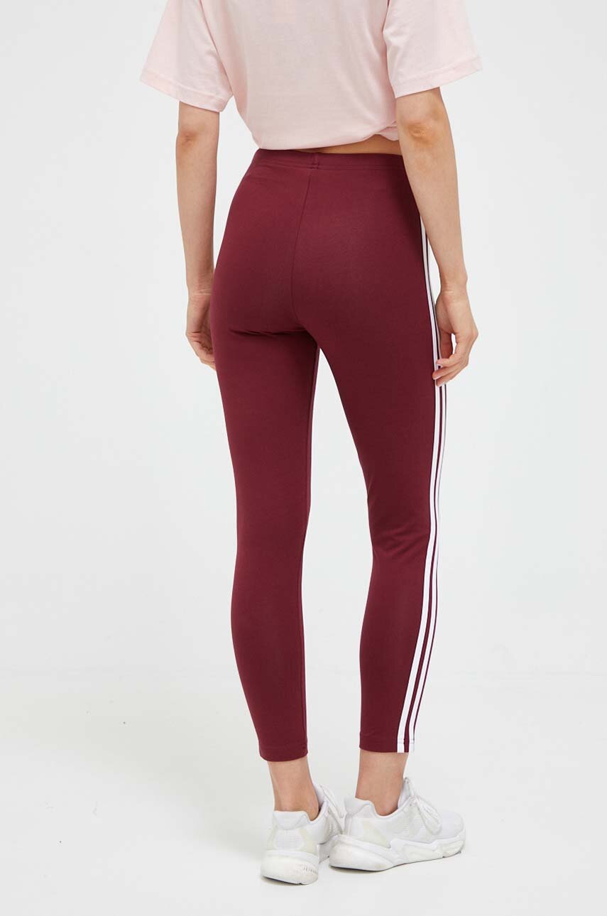 Legíny adidas dámske, bordová farba, vzorované | ANSWEAR.sk