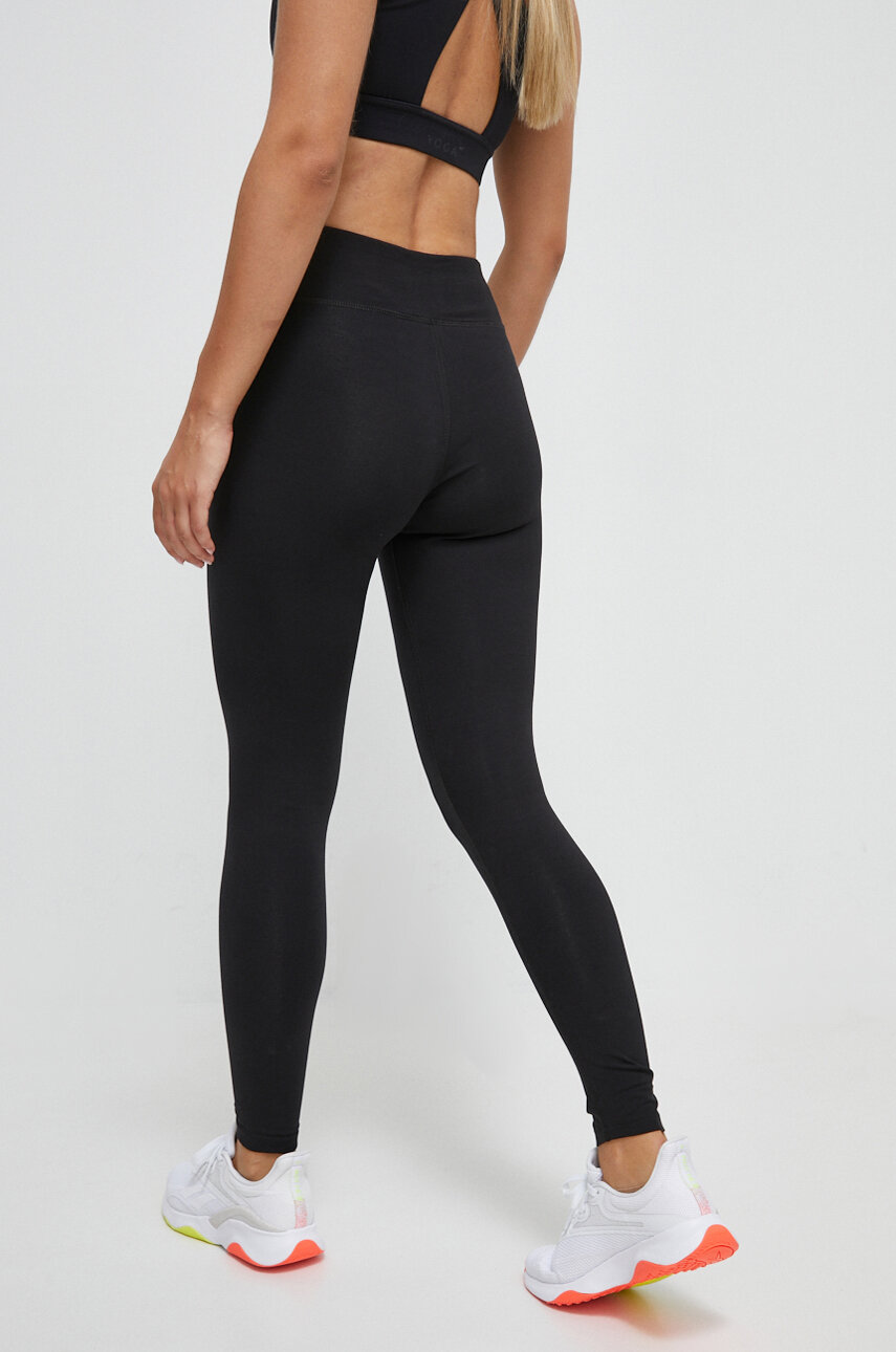 Reebok legginsy damskie kolor czarny z nadrukiem | Answear.com