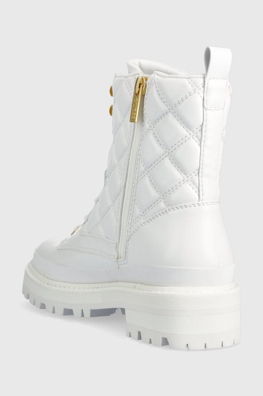 Guess workery BADAE damskie kolor biały na płaskim obcasie FL7BDE ELE10 ...