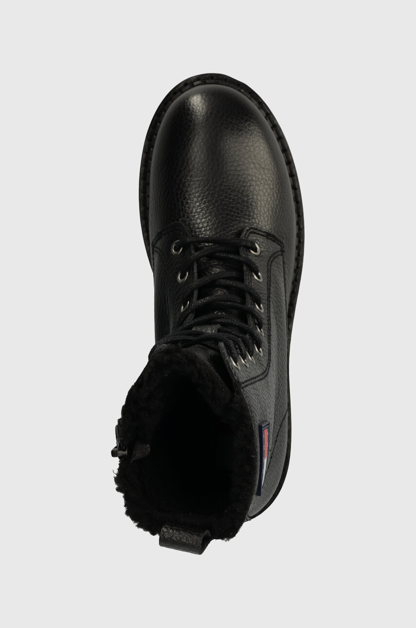 Kožené workery Tommy Jeans TJW URBAN BOOT TUMBLED LTR WL dámske, čierna ...