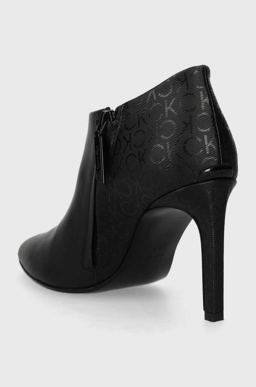 Calvin Klein botki ESS STIL BOOTIE 90-EPI MONO MIX damskie kolor czarny na szpilce HW0HW01719 ...