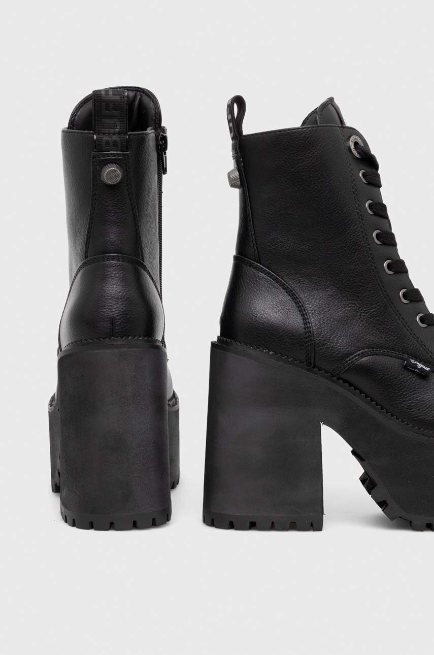 Buffalo botki Killah Lace Up Mid damskie kolor czarny na słupku 1622373 ...