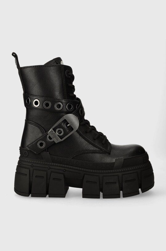 Buffalo workery Gospher Lace Up Mid damskie kolor czarny na platformie ...