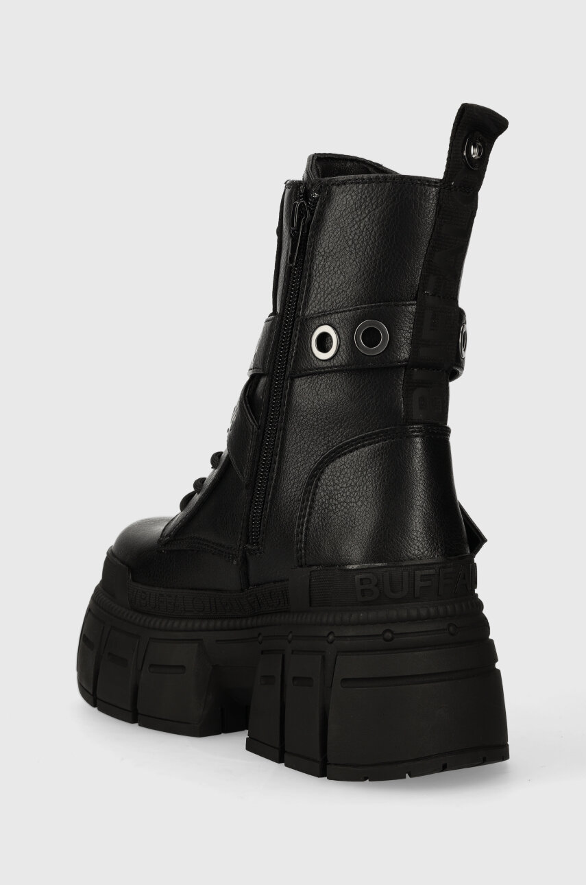 Buffalo workery Gospher Lace Up Mid damskie kolor czarny na platformie ...