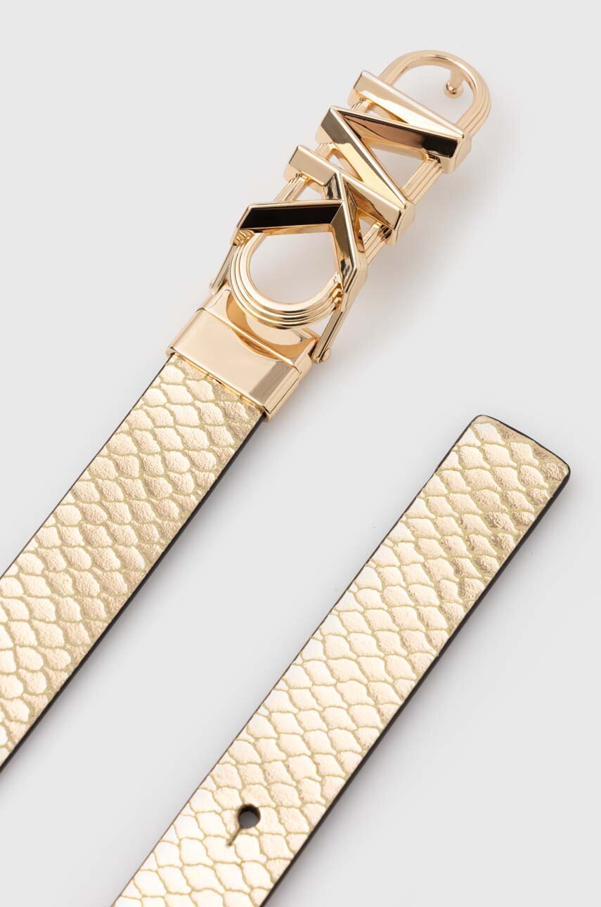 MICHAEL Michael Kors pasek skórzany dwustronny damski kolor złoty ...