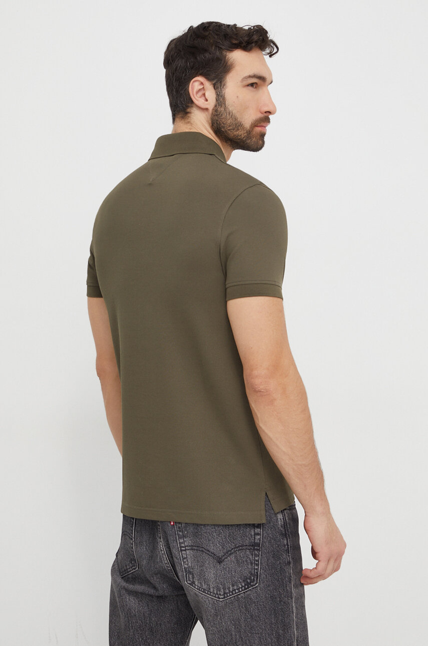Tommy Hilfiger polo męski kolor zielony wzorzysty MW0MW17771 | Answear.com